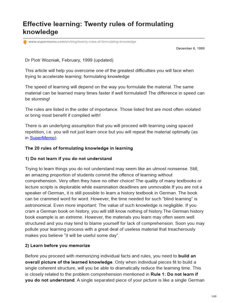 20 Rules for Effective Knowledge Formulation | PDF | Dead Sea | Salinity