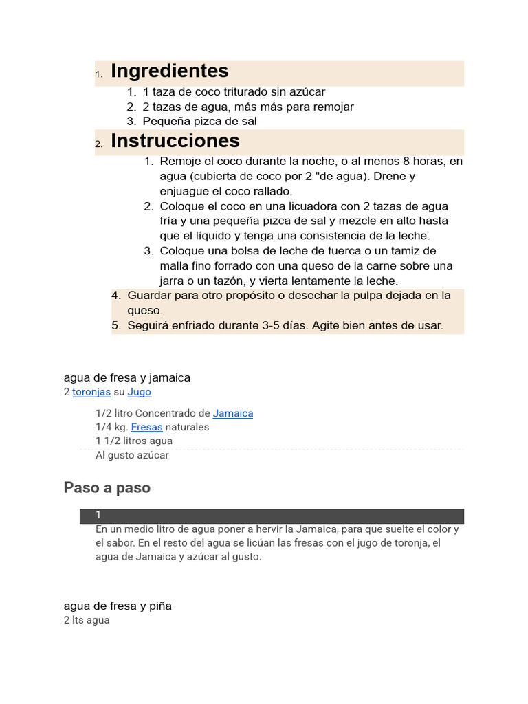 Ingredientes | PDF