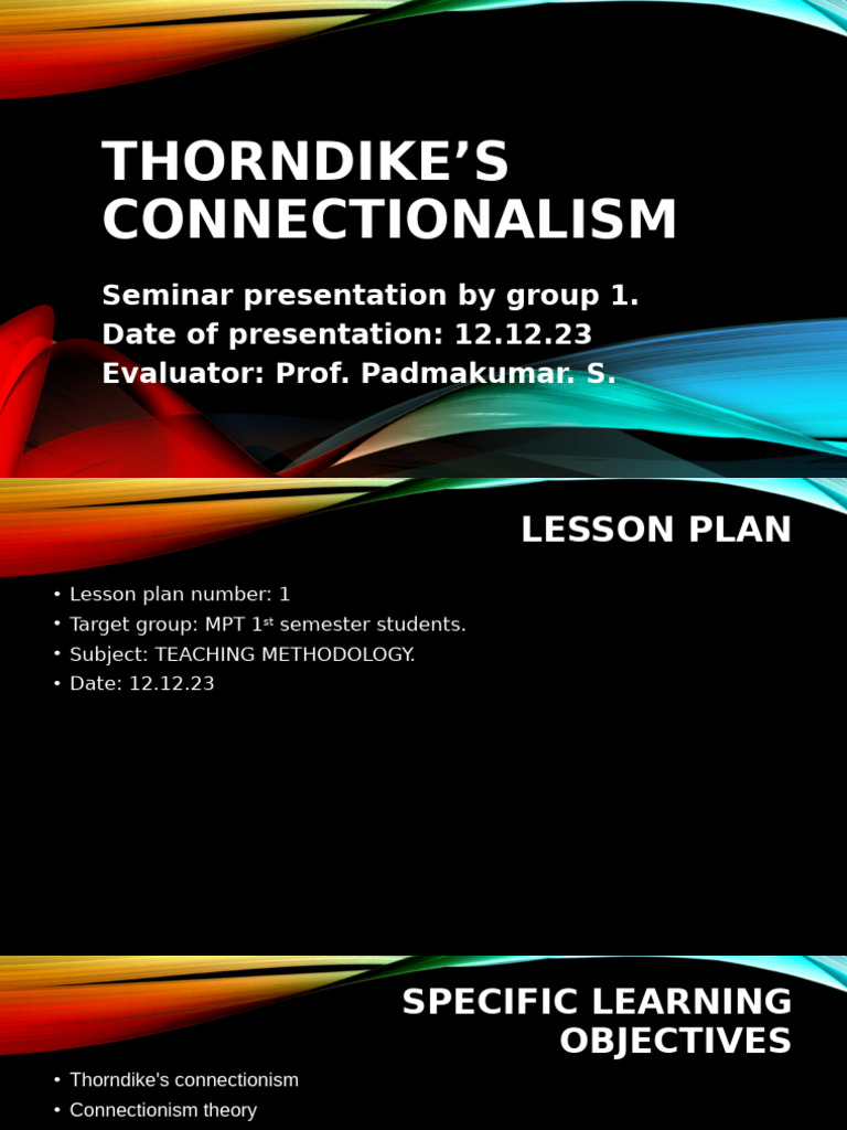 Thorndike's Connectionalism | PDF | Learning | Behaviorism