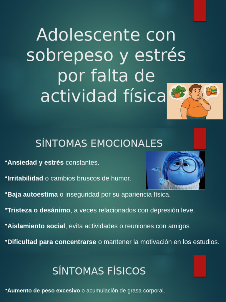 Adolescente Con Sobrepeso Y Estrés Por Falta De Actividad Física Pdf