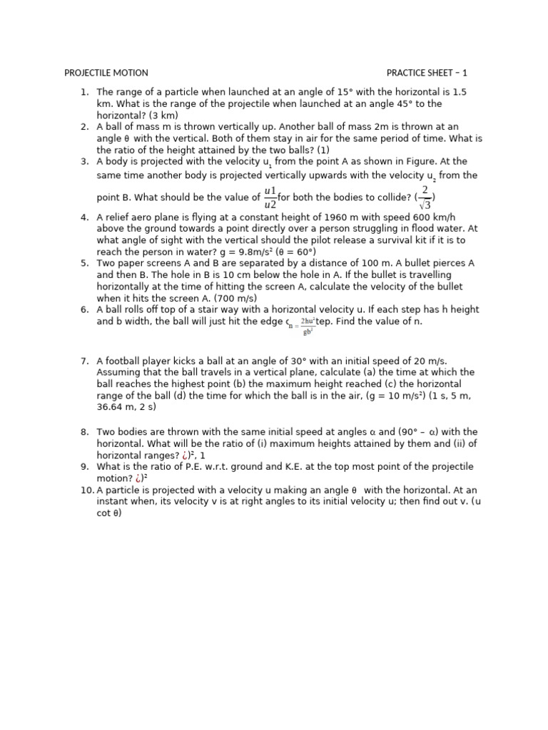 Projectile Motion | PDF | Projectiles | Physics