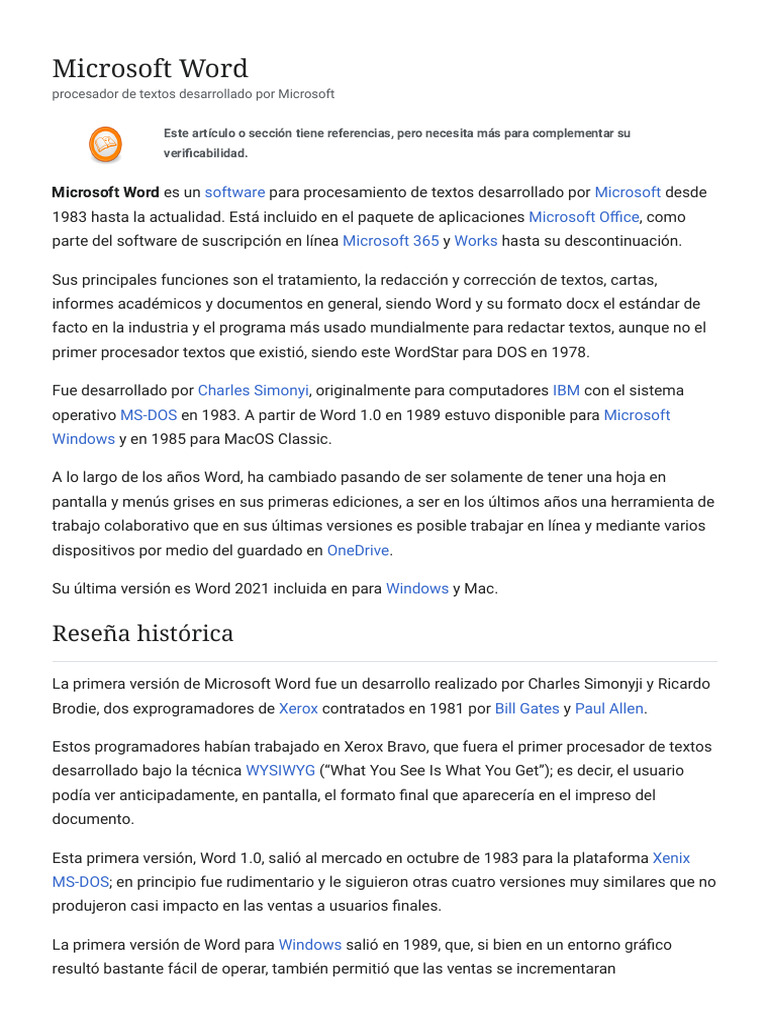 Microsoft Word - Wikipedia, La Enciclopedia Libre | PDF | Microsoft ...