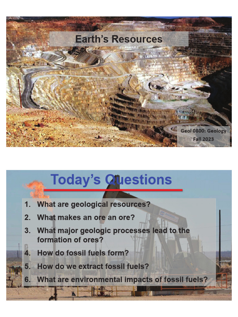 Geol0800 Lec23 Resources | PDF | Ore | Petroleum