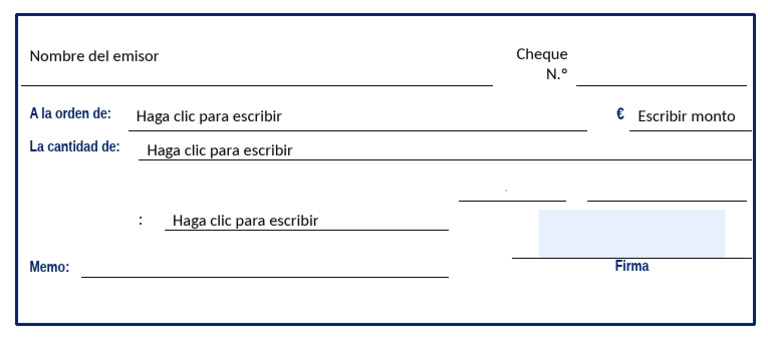 Plantilla de Cheque en Word | PDF