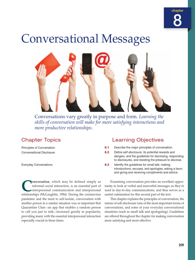 8th Chapter - Conversational Messages | PDF | Nonverbal Communication | Conversation
