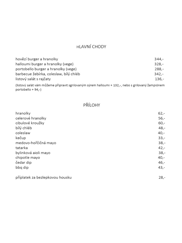 Jidelni Listek | PDF