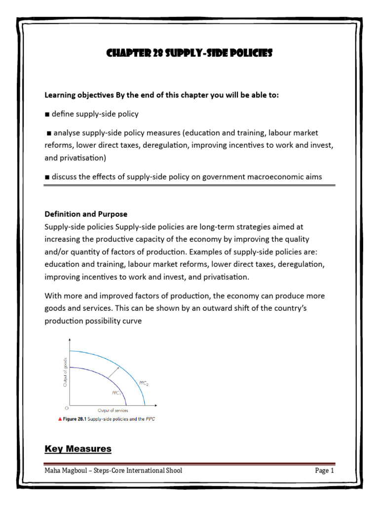 Chapter 28 Supply Side Edited Notes | PDF | Supply Side Economics | Taxes
