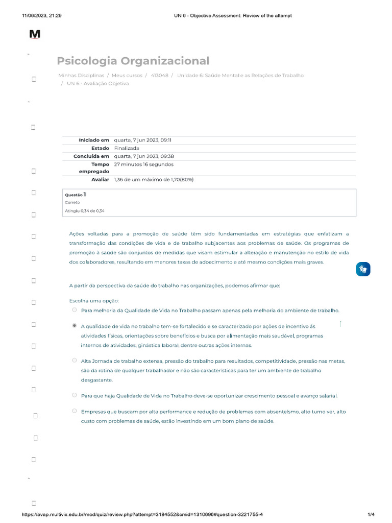 UN 6 - Objective Assessment - Review of The Attempt | PDF