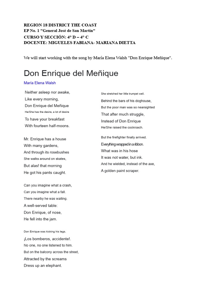 Songs by Maria Elena Walsh | PDF
