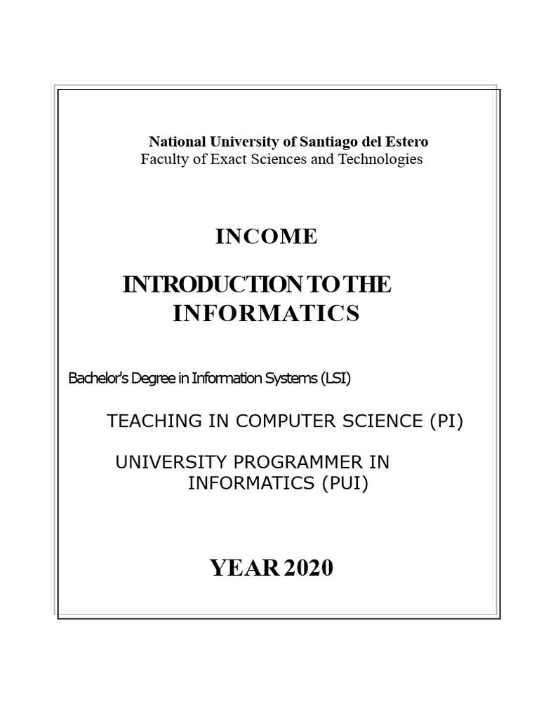 Informatics Handbook 2020 | PDF | Data Type | Integer (Computer Science)