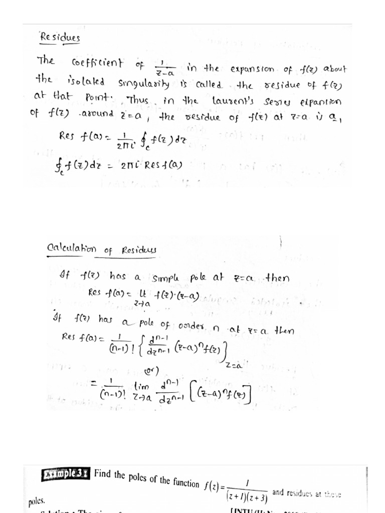 Residue and Residue Theorem | PDF