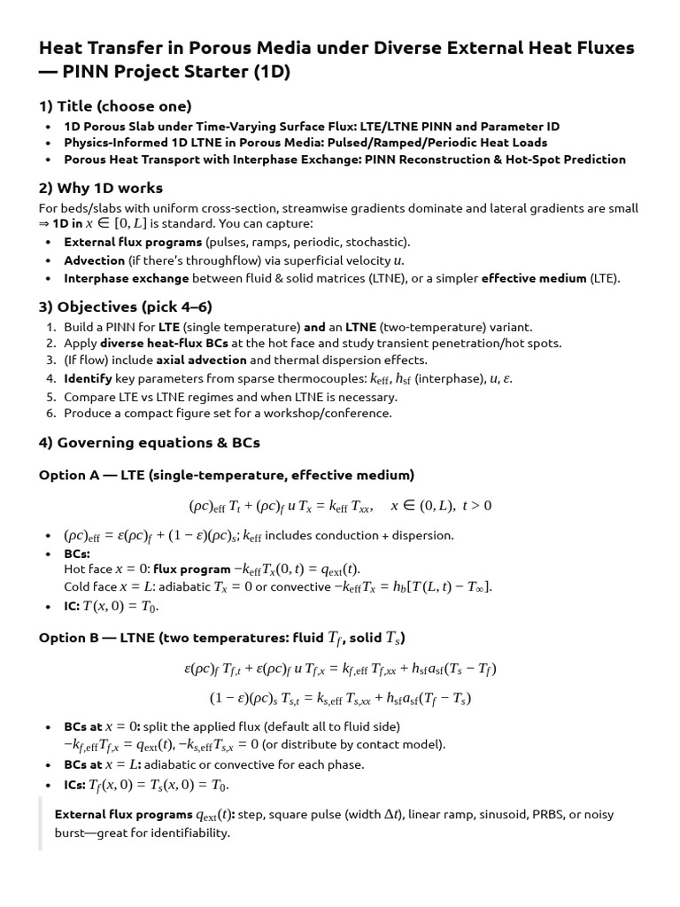 Heat Transfer in 1D Porous Media Analysis | PDF | Heat Transfer ...