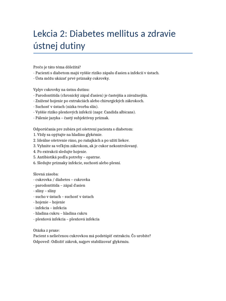 Diabetes A Zubna Praxa 2025-05-10 | PDF