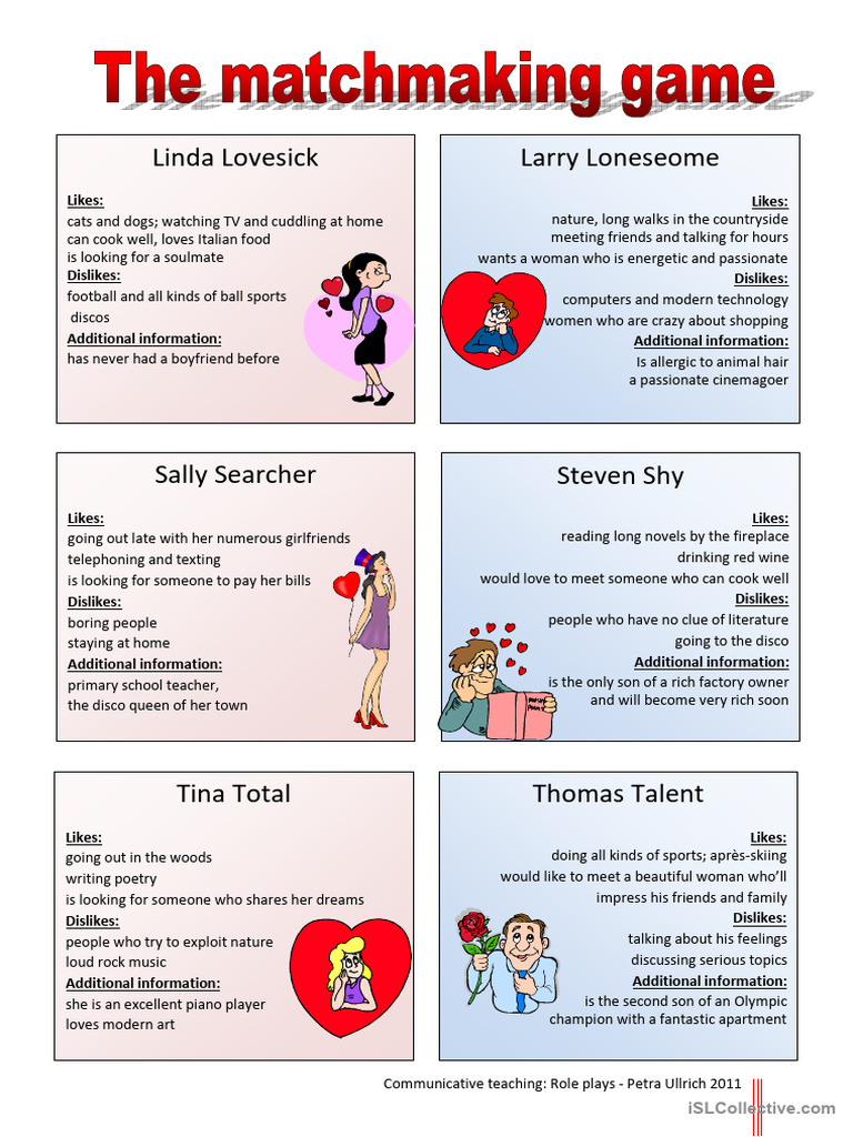 Role Play Activities for ESL Dating | PDF