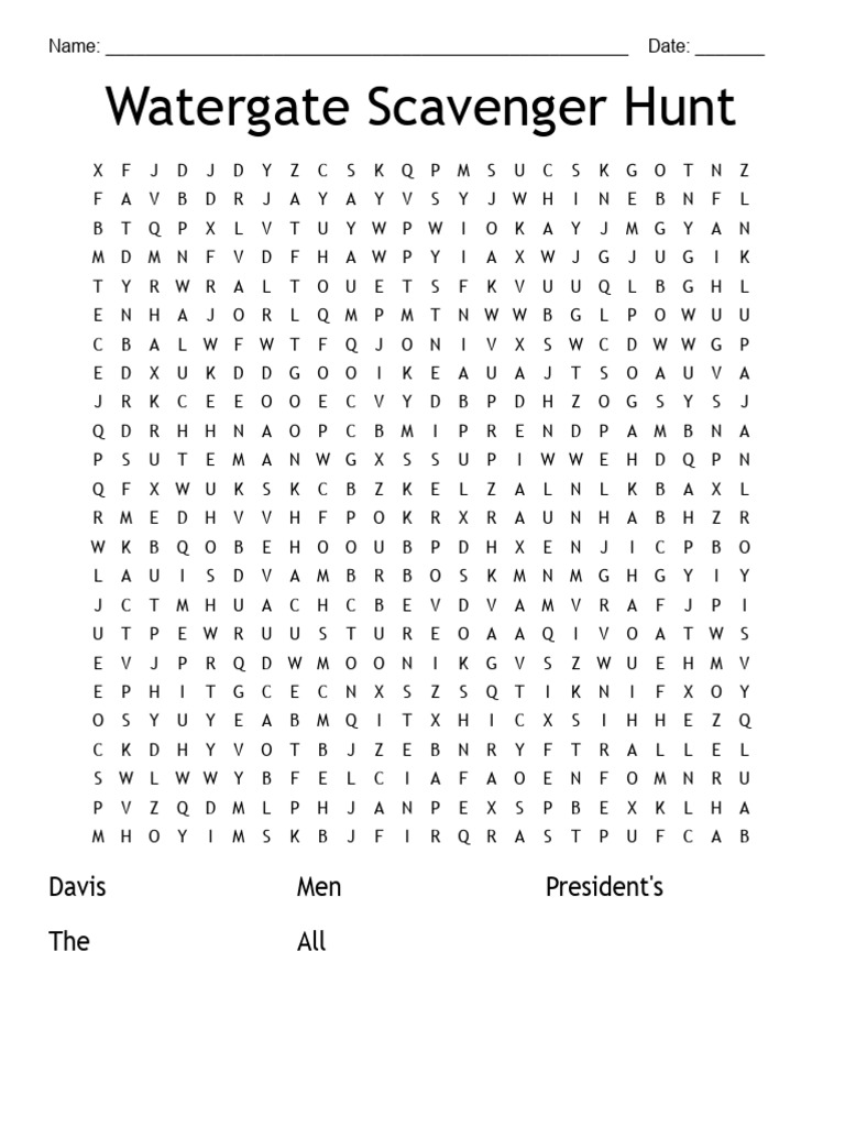 Watergate Scavenger Hunt | PDF