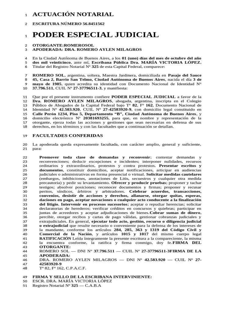 PODER GENERAL JUDICIAL Modificar | PDF | Buenos Aires | Justicia