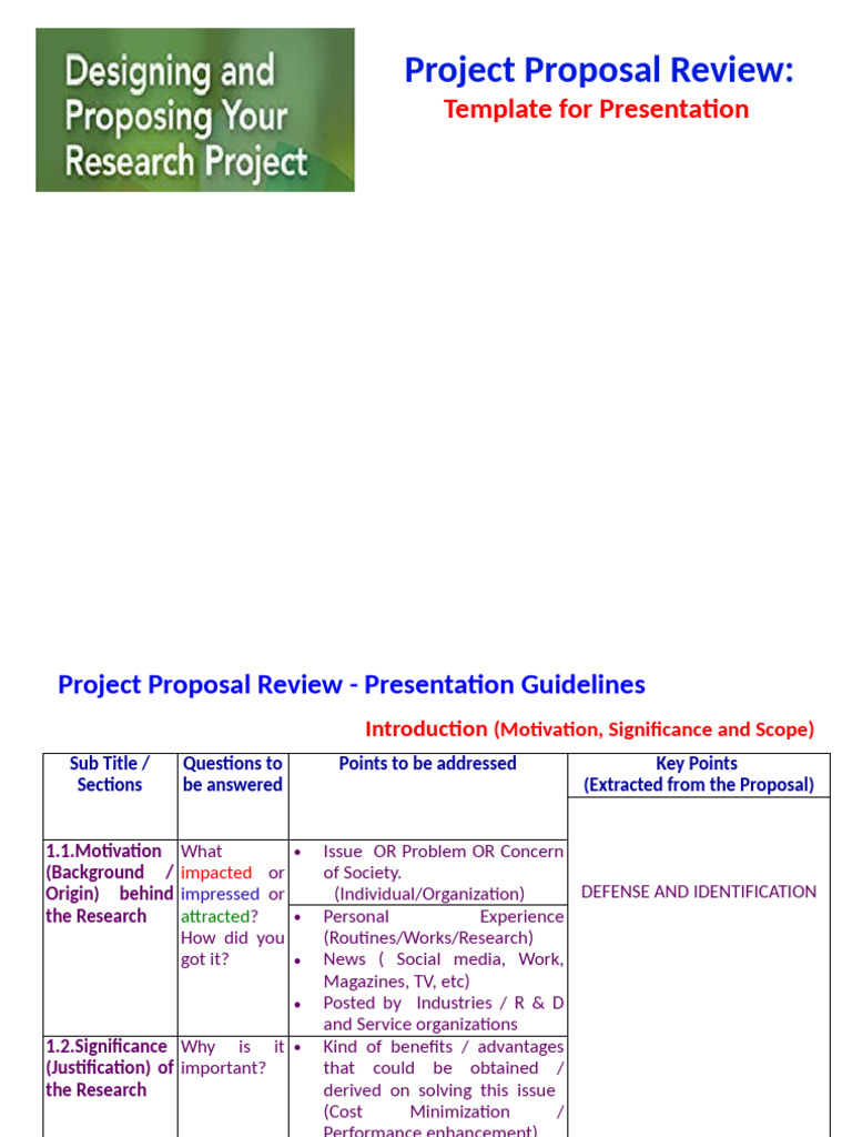 Project Proposal Review Template | PDF | Methodology | Statistics