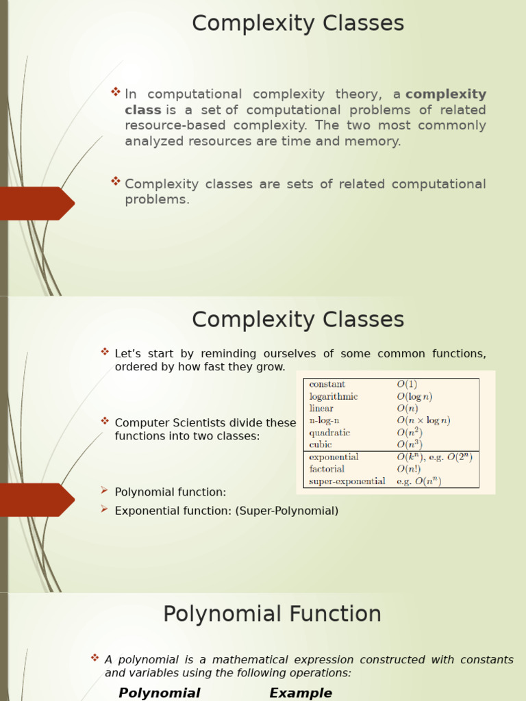 Section01 Lec01 Part1 Complexity Class | PDF | Time Complexity ...
