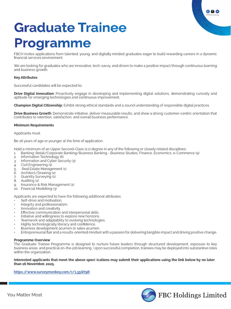 FBCH Graduate Trainee Program 2025 | PDF | Cognition | Business