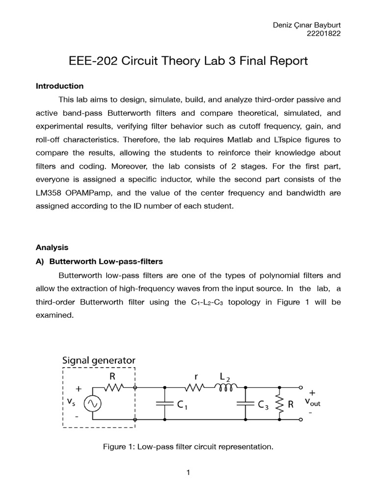 Lab3 Full Report | PDF | Low Pass Filter | Decibel