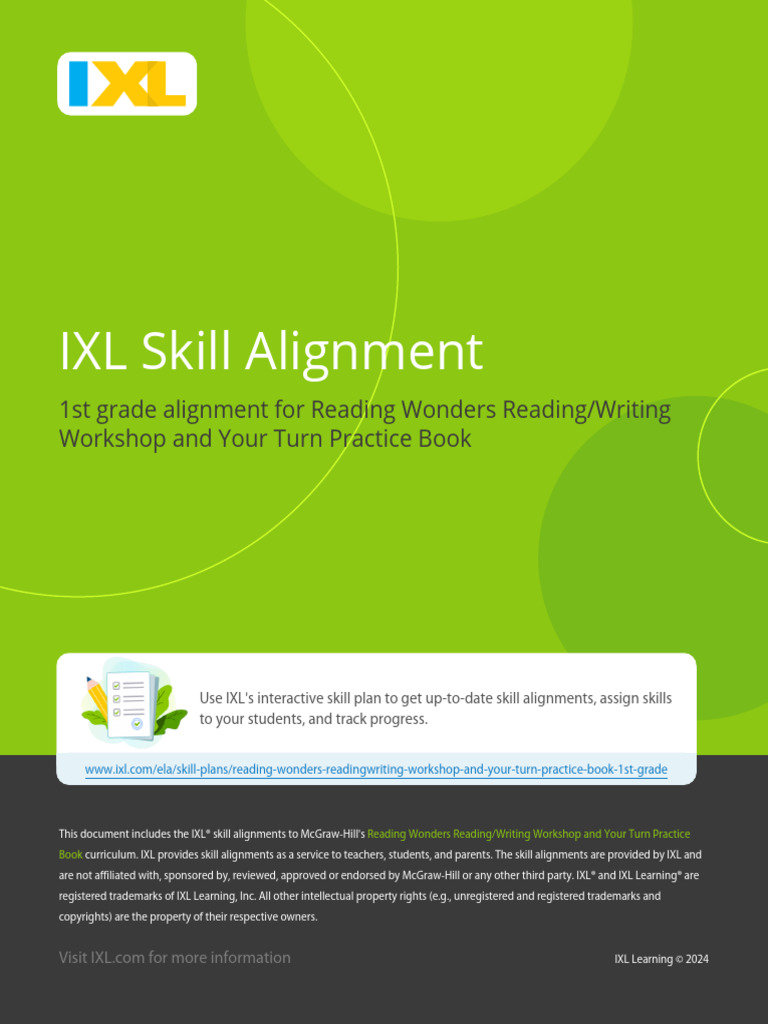 1st Grade Reading Wonders IXL Alignment | PDF | Phonics | Reading ...