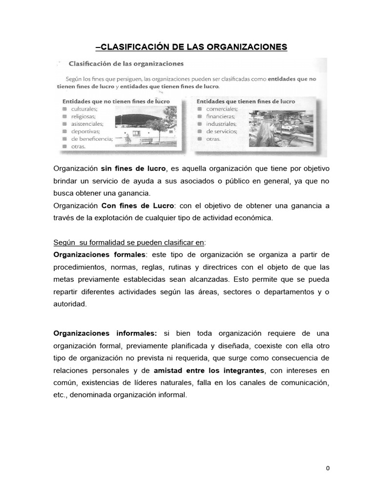 Clasificaci-N de Las Organizaciones | PDF