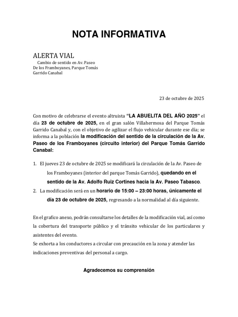 Nota Informativa | PDF