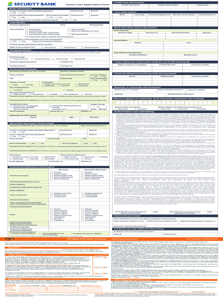 HL_APP_FORM_PADTYPE-28082025 | PDF | Audit | Credit Card