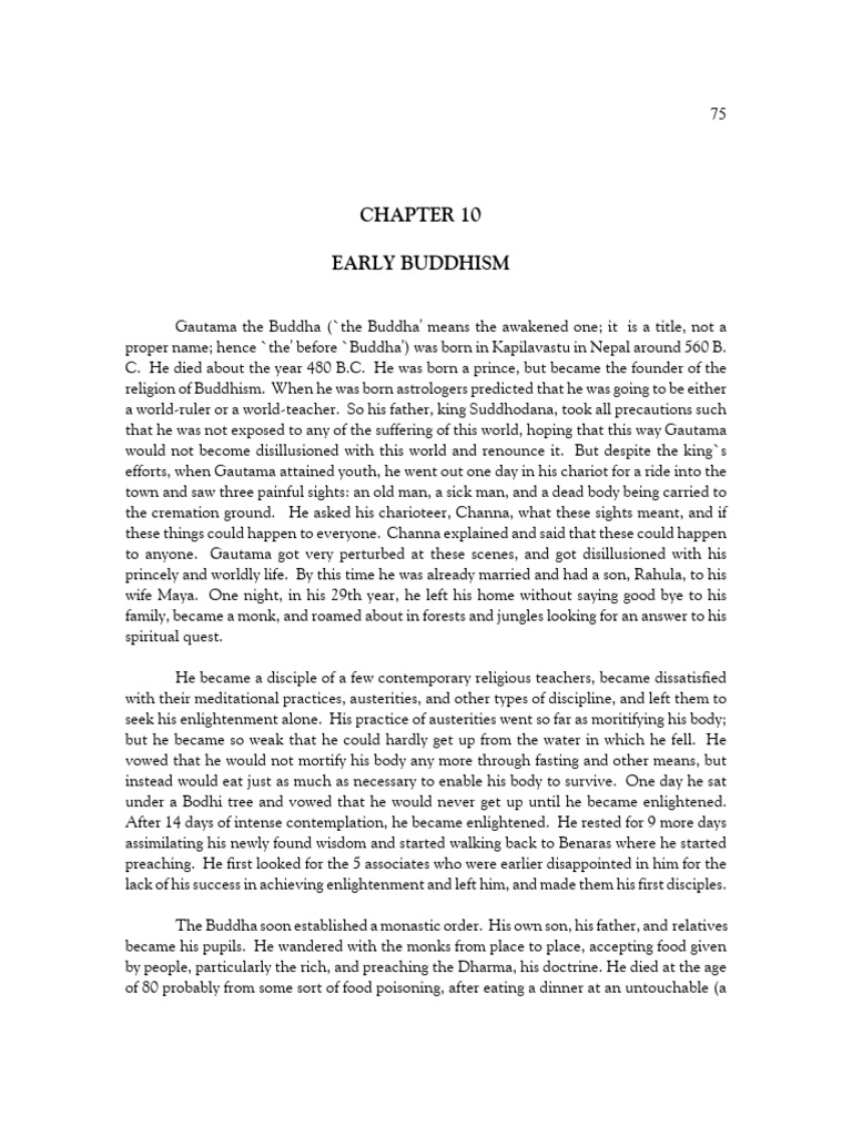 Early Buddhism, Chap 10 | PDF | Noble Eightfold Path | Four Noble Truths