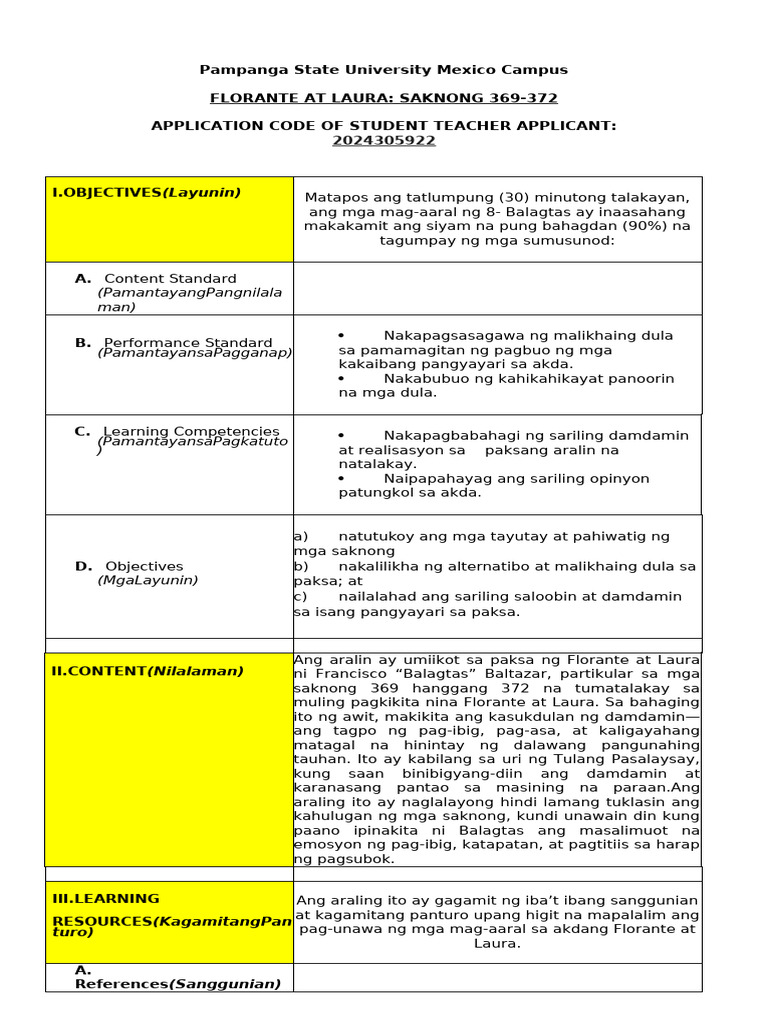 DLP Deped Florante at Laura 3 | PDF