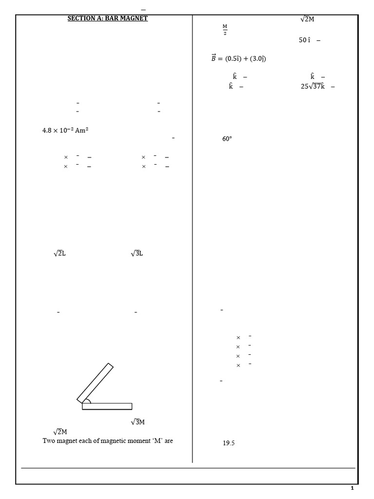 Magnetic Effect of Current DPP 1 | PDF | Magnetic Field | Magnet