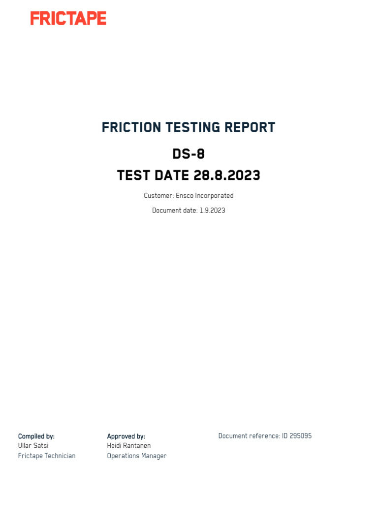 Helideck Friction Testing Report DS-8 | PDF | Friction