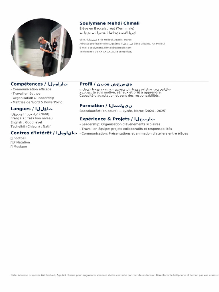 Soulymane Mehdi Chmali CV | PDF