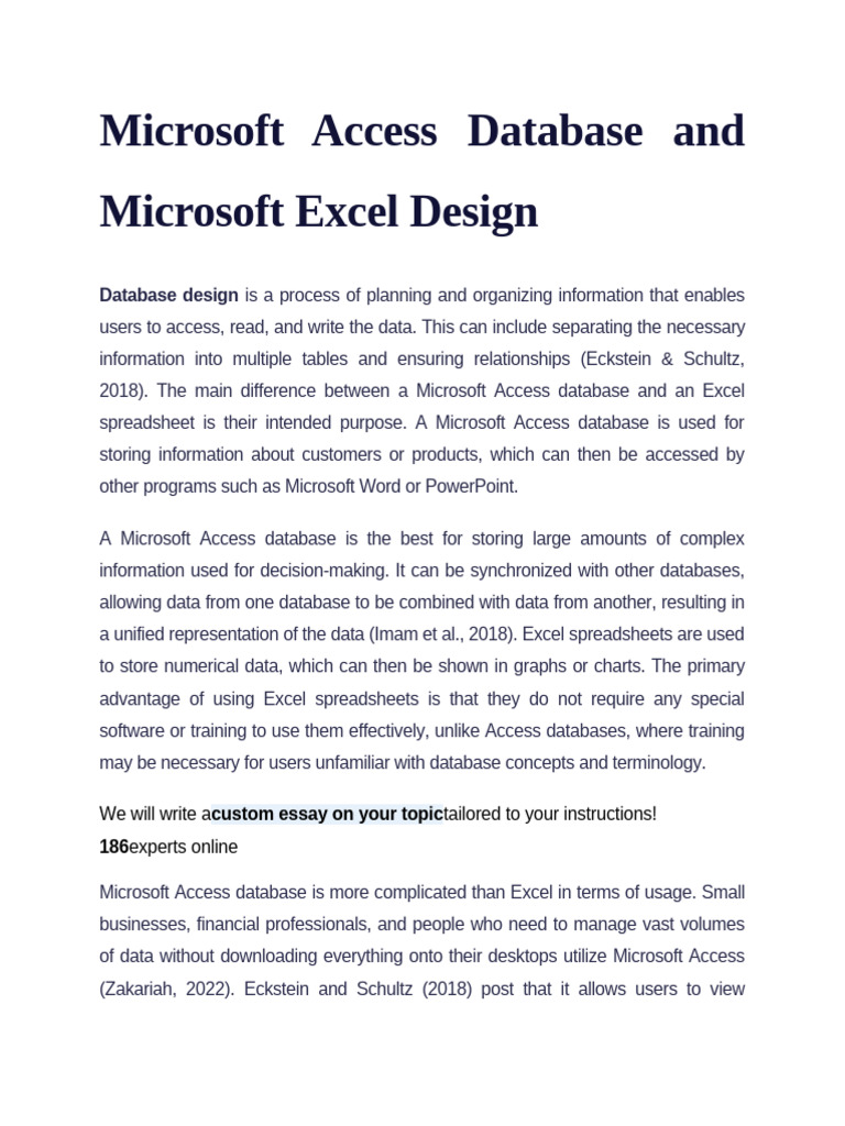 Access vs. Excel: Data Management Guide | PDF | Microsoft Excel ...