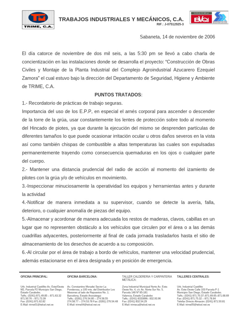 Charla de Concientización de Hincado de Pilotes | PDF