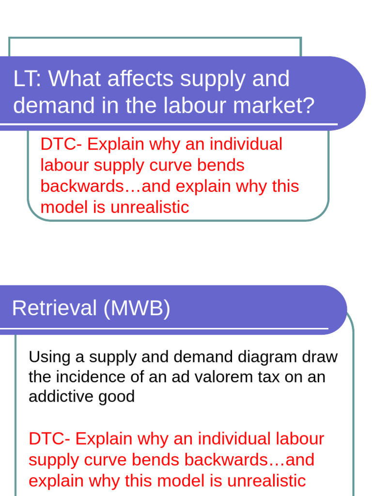 Supply Demand For Labour | PDF | Labour Economics | Employment
