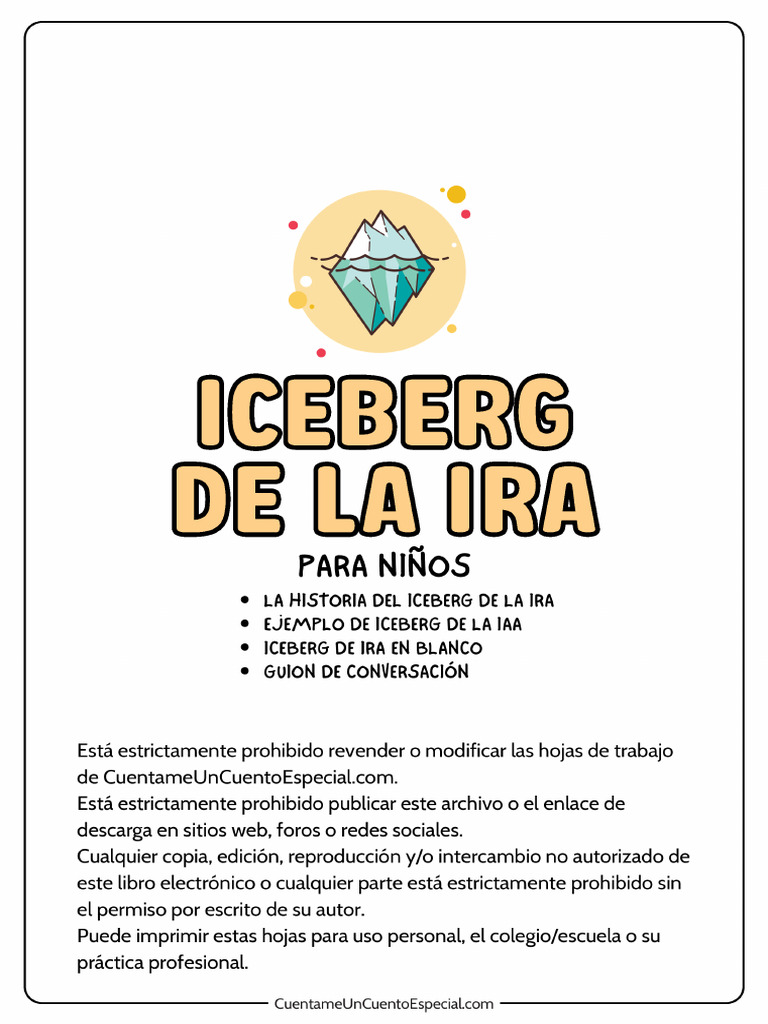 Iceberg de La Ira Actividades Infantiles Control de Las Emociones | PDF