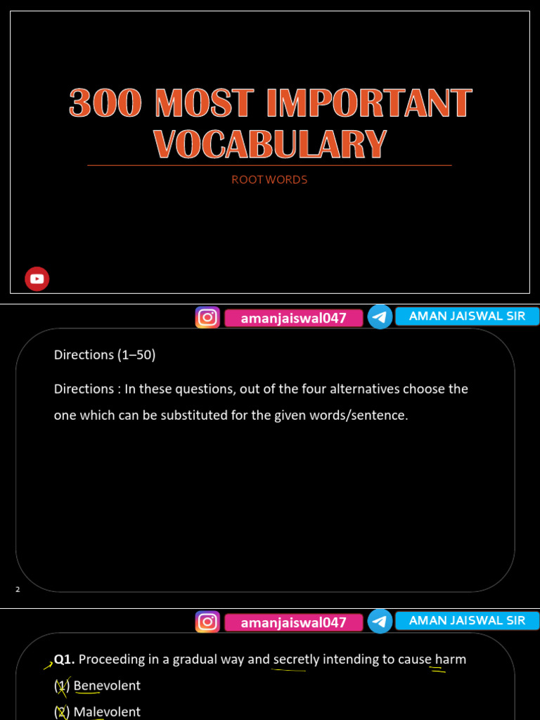 Last Minute Revision 300 Most Important Words | PDF | Bleeding | Empathy