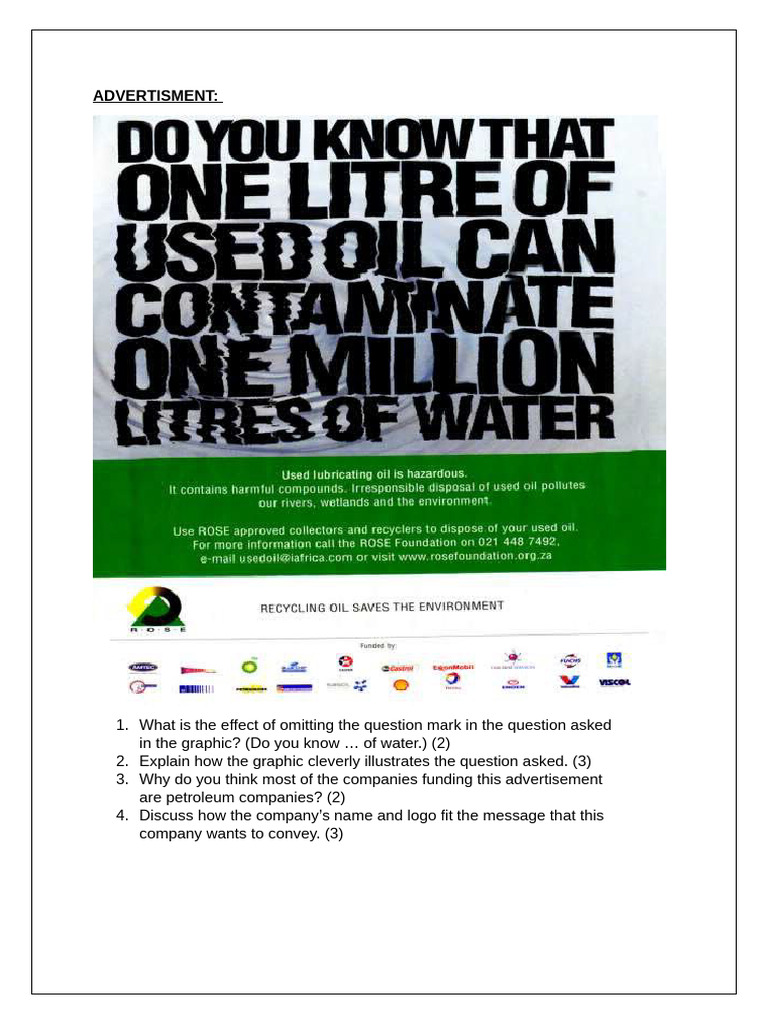 Grade 10 Visual Literacy Activity 01 | PDF