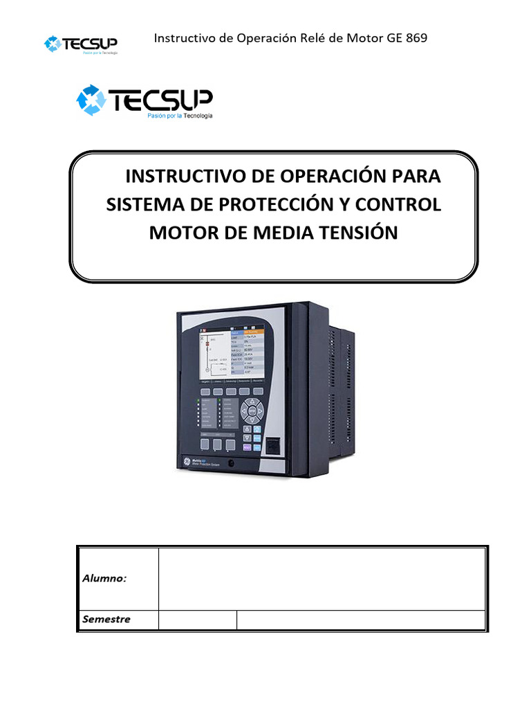 Instructivo Relé Motor GE 869: Conexión y Configuración | PDF | Relé ...
