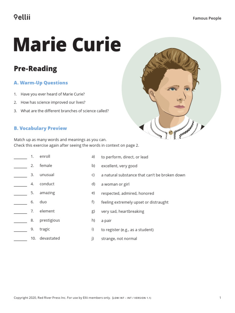 Marie Curie: Pioneer Scientist Biography | PDF | Marie Curie