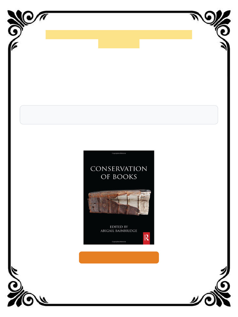 Conservation of Books 1st Edition Abigail Bainbridge available full ...