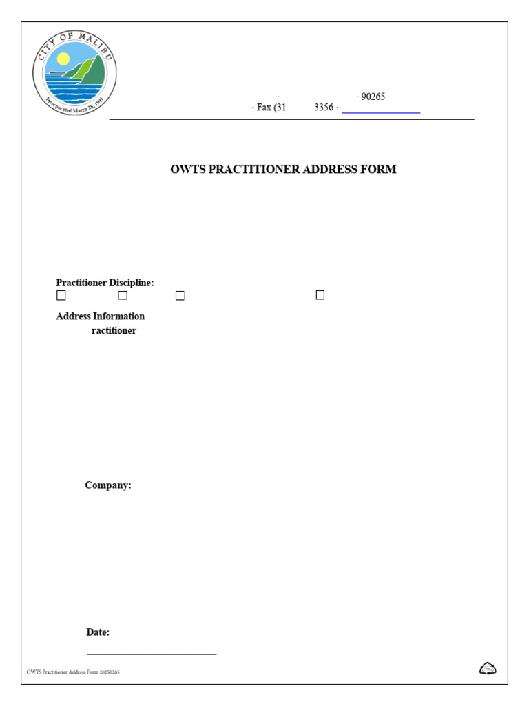 Owts Practitioner Address Form | PDF | Public Services | Telecommunications