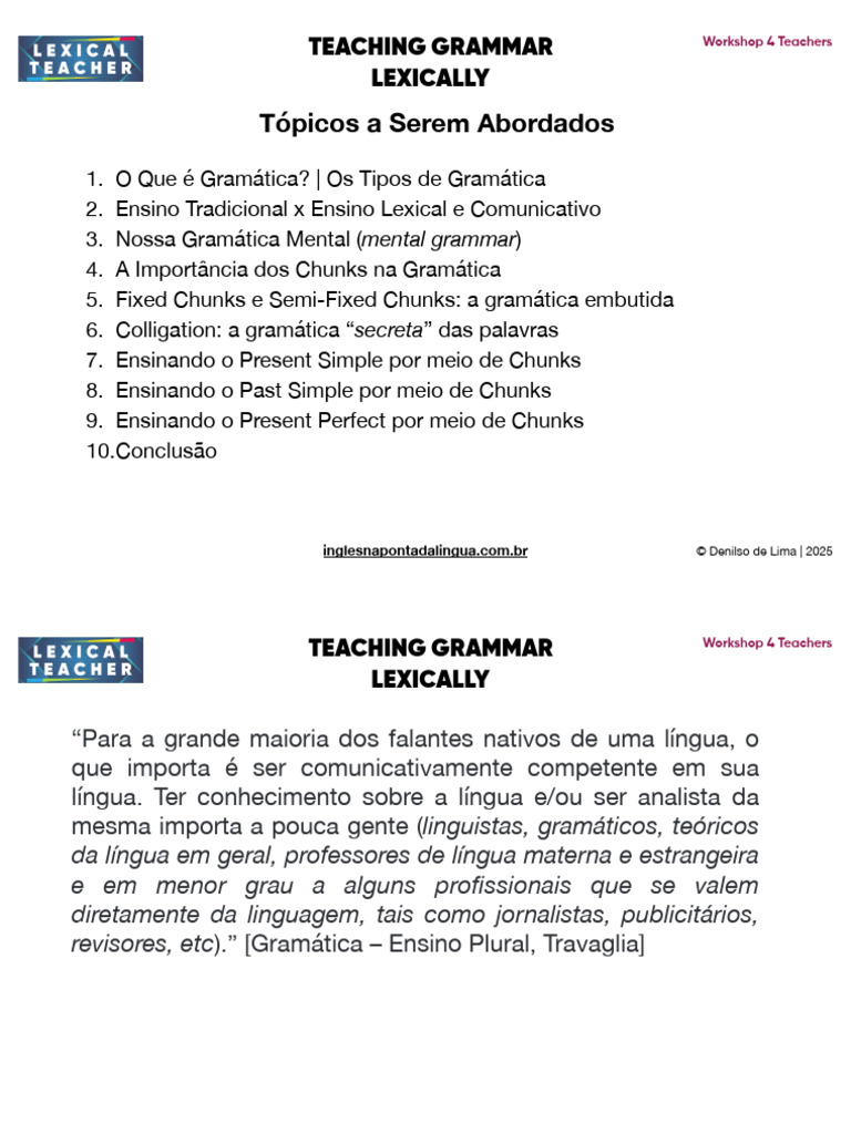 Workshop Ensianr Gramática Com Chunks | PDF | Lexical Semantics ...