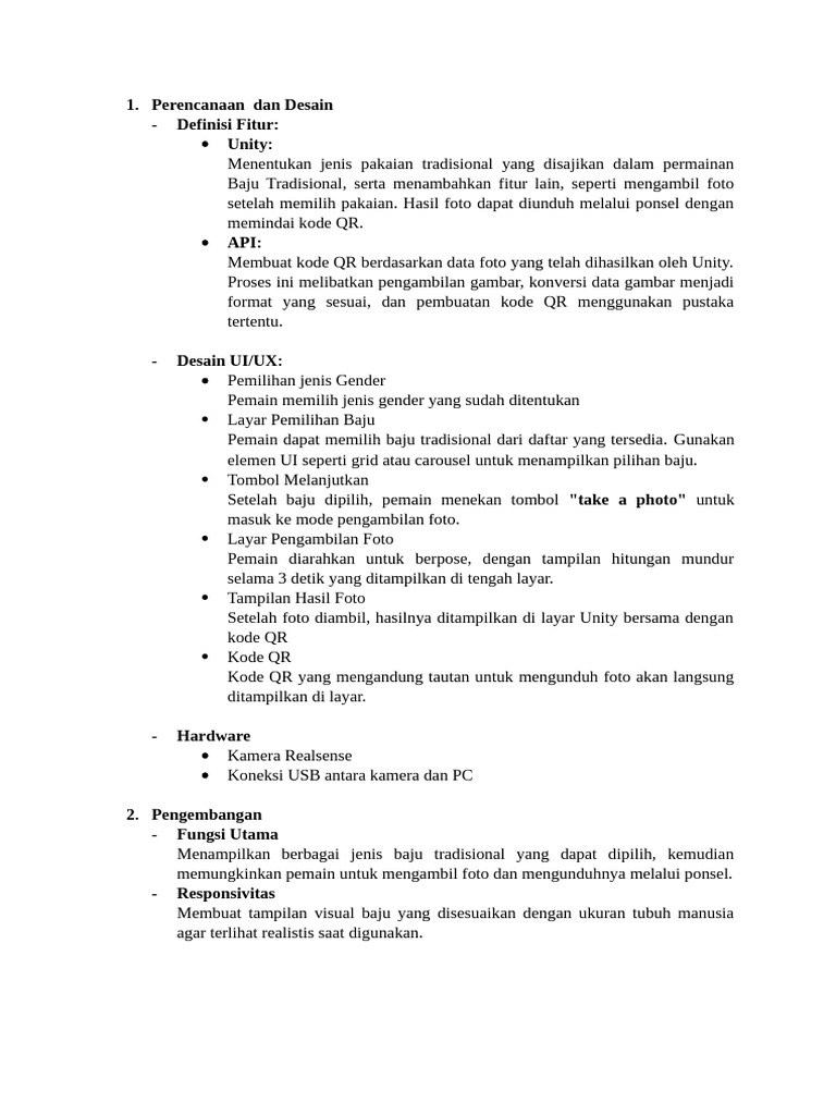 Fitur Game Baju Tradisional Interaktif | PDF