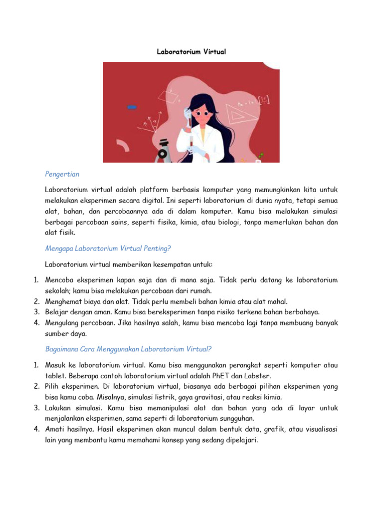 Pengertian Laboratorium Virtual | PDF