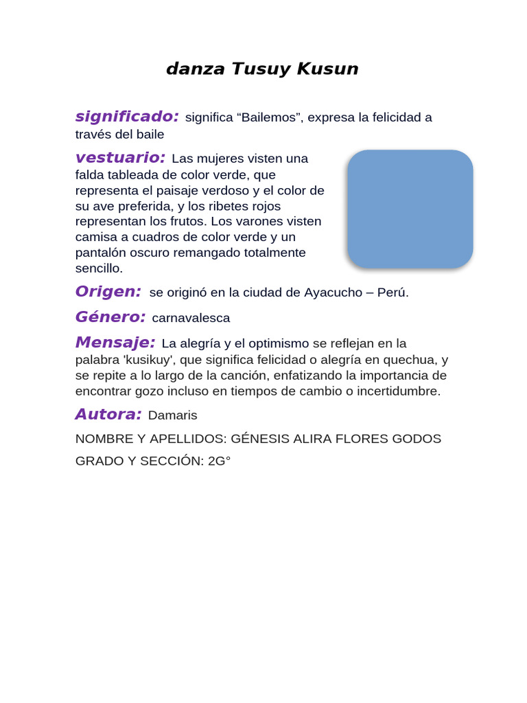 Danza Tusuy Kusun | PDF