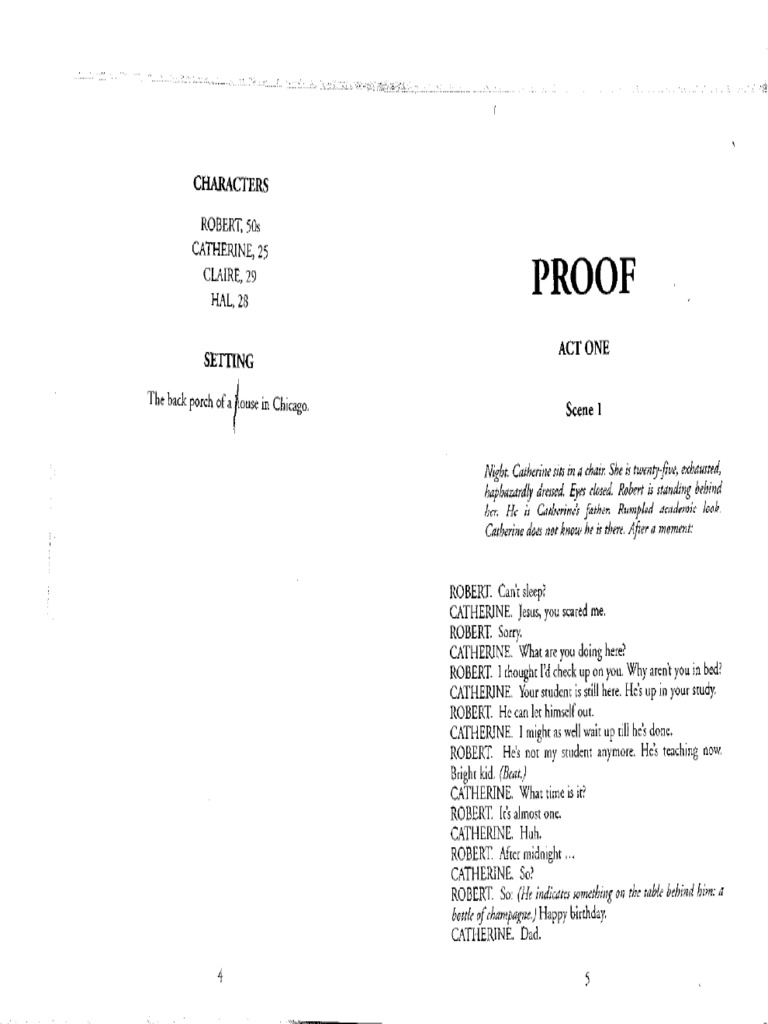 PROOF (David Auburn) - Full Script-Compressed | PDF