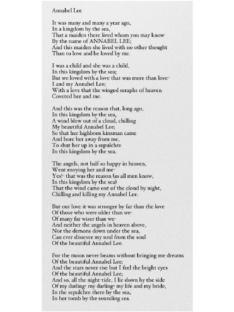 Annabel Lee - Activity | PDF