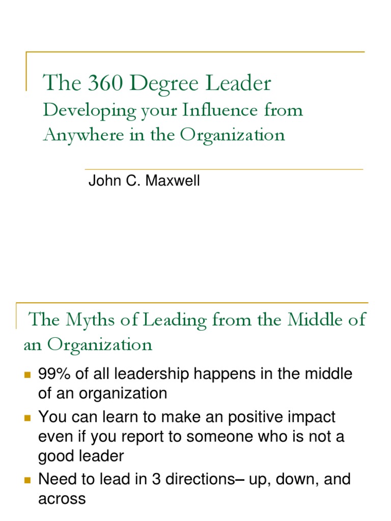 The 360 Degree Leader | PDF | Leadership | Applied Psychology